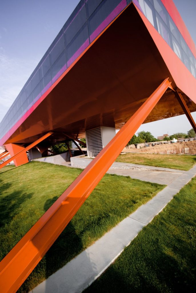 The Striking Red Origami Form Building | FLXBL Design Consultancy - The ...