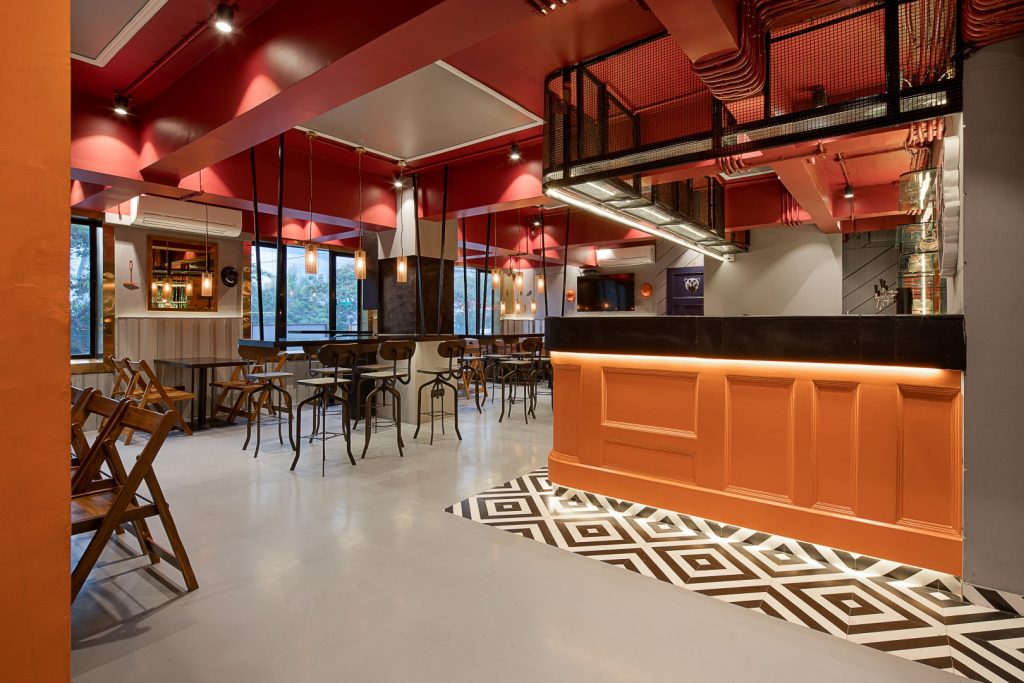 Bar Design With Bold Color Combination | ESI Design Studio – The ...