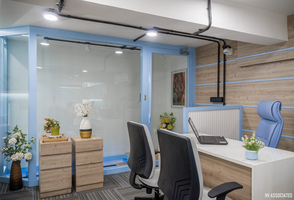 Mood Tinted Blue Office Interior | HV Associates - The Architects Diary