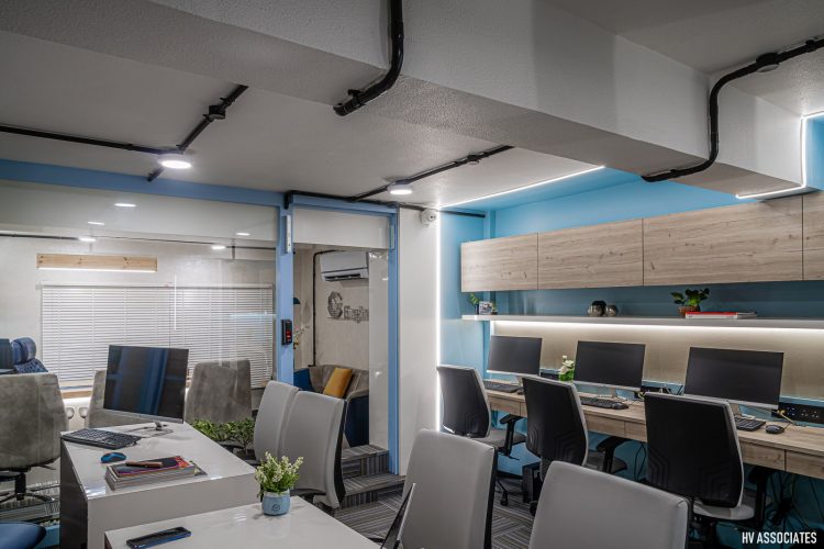 Mood Tinted Blue Office Interior | HV Associates - The Architects Diary