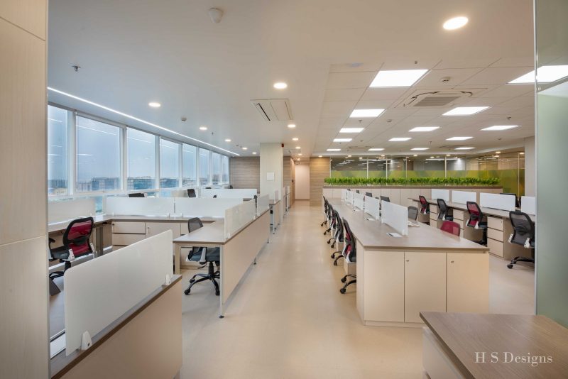 Office Spaces Creating Linear And Clustered Formation | H S Designs ...
