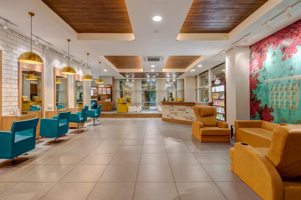 The Teal Blue Salon With Mediterranean Approach | Ketaki Poonawala ...