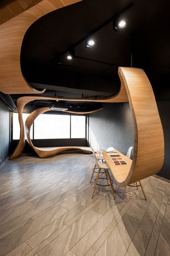 Store Design With Twisting And Turning Wood Ribbons | Studio Ardete ...