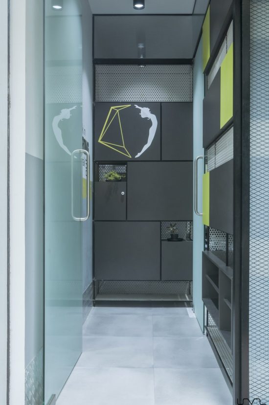 Gym Design With Bright Lime Green Highlighted In Neutral Surrounds ...