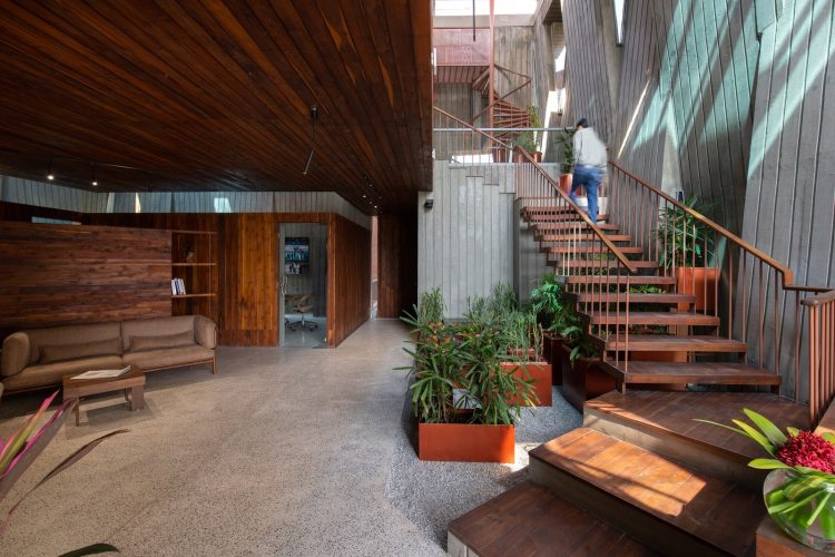 The Concrete Facades Of This Office is An Amalgamation Of Tilted ...