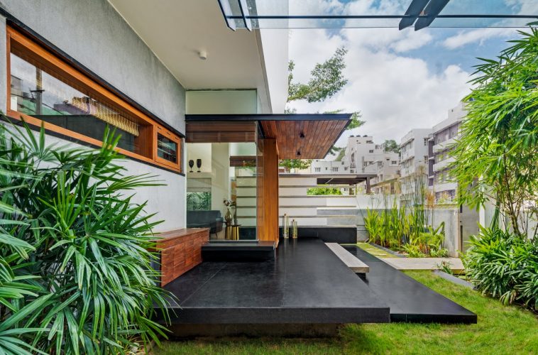 The Bungalow Has Striking Inclined Wall Which Adds Dynamism | Crest ...