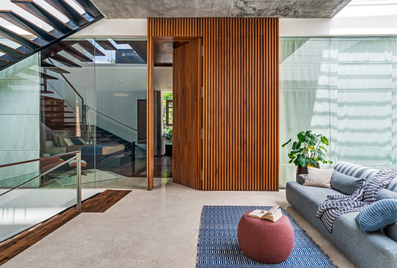The Bungalow Has Striking Inclined Wall Which Adds Dynamism | Crest ...