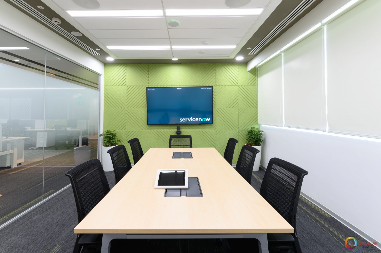 Fusion Of Natural Tones With White, Creating Comfortable Office Space ...