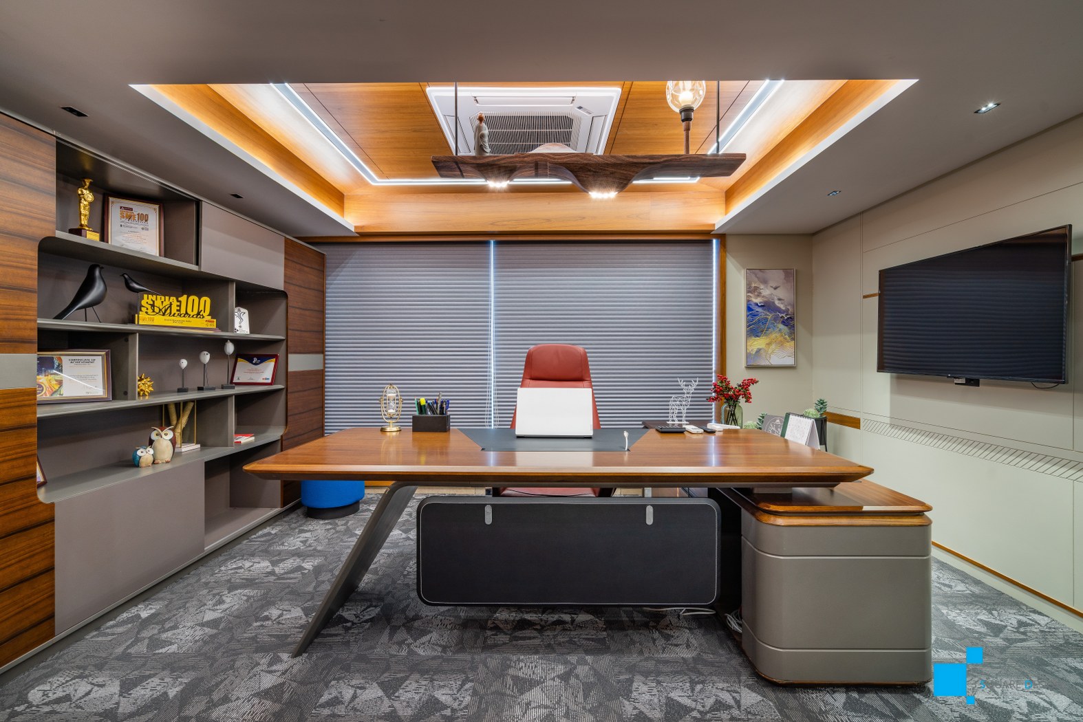 Compelling Office Space With Contemporary Material Palette | 3 Square ...