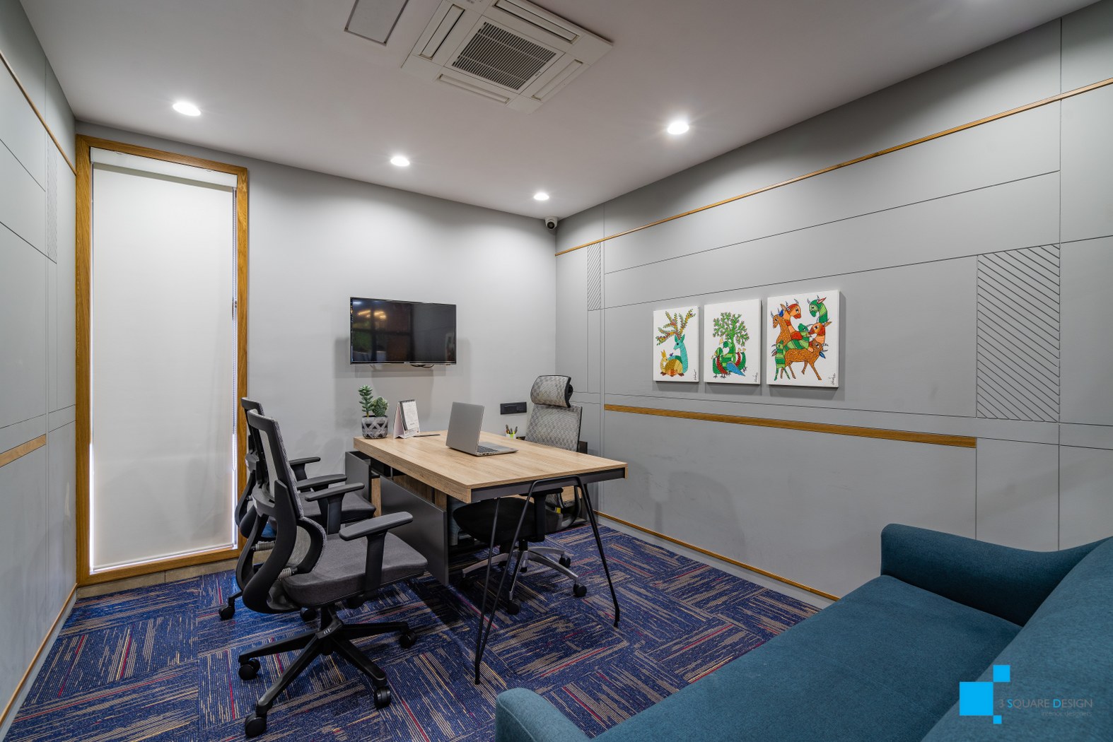 Compelling Office Space With Contemporary Material Palette | 3 Square ...