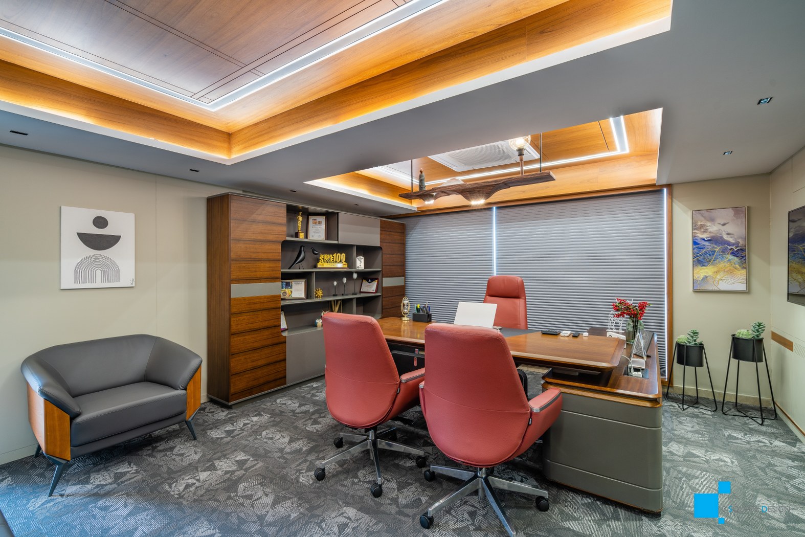 Compelling Office Space With Contemporary Material Palette | 3 Square ...
