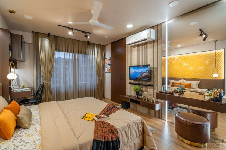 Apartment Interior Creating Balance Of Light And Shadow Through Colors | Space 9 Design Studio ...