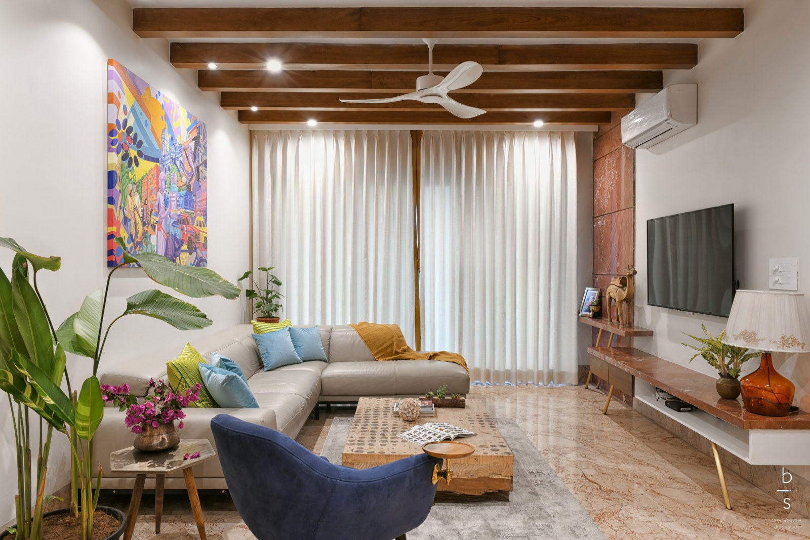 A Home Interior Replete With Colour And Materiality | Beyond Spaces ...