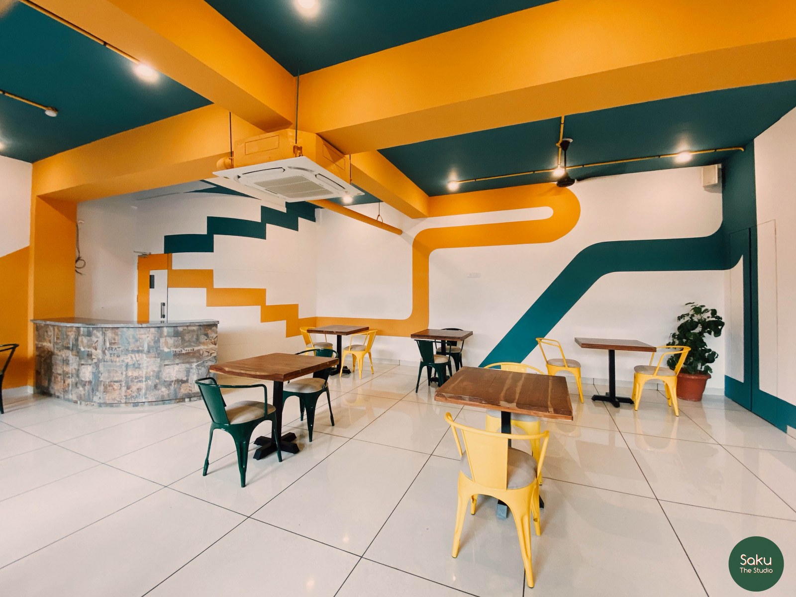 A Two-Tone Contrast Color Palette Taking Bakewell Into A Bold Cafe ...