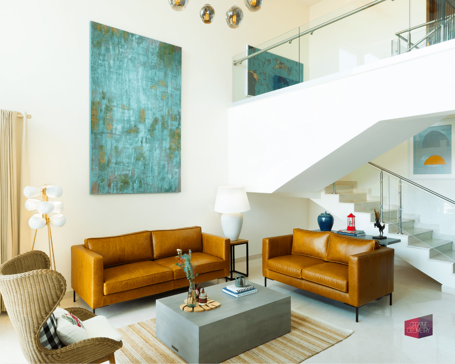 Luxe Duplex Apartment Imparts Comfort and Convenience | Creative Geometry - The Architects Diary