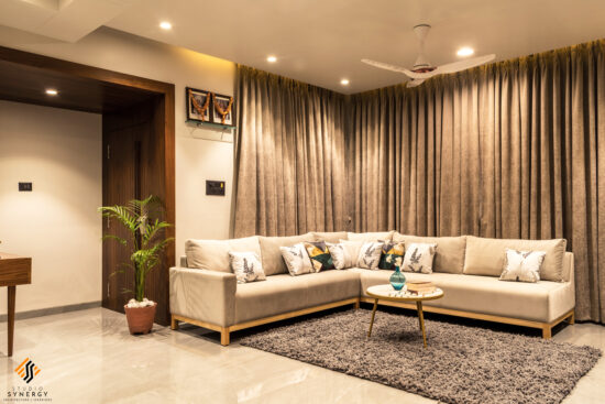 Apartment Interiors with a Play on Warm and Cold Muted Tones Making the ...