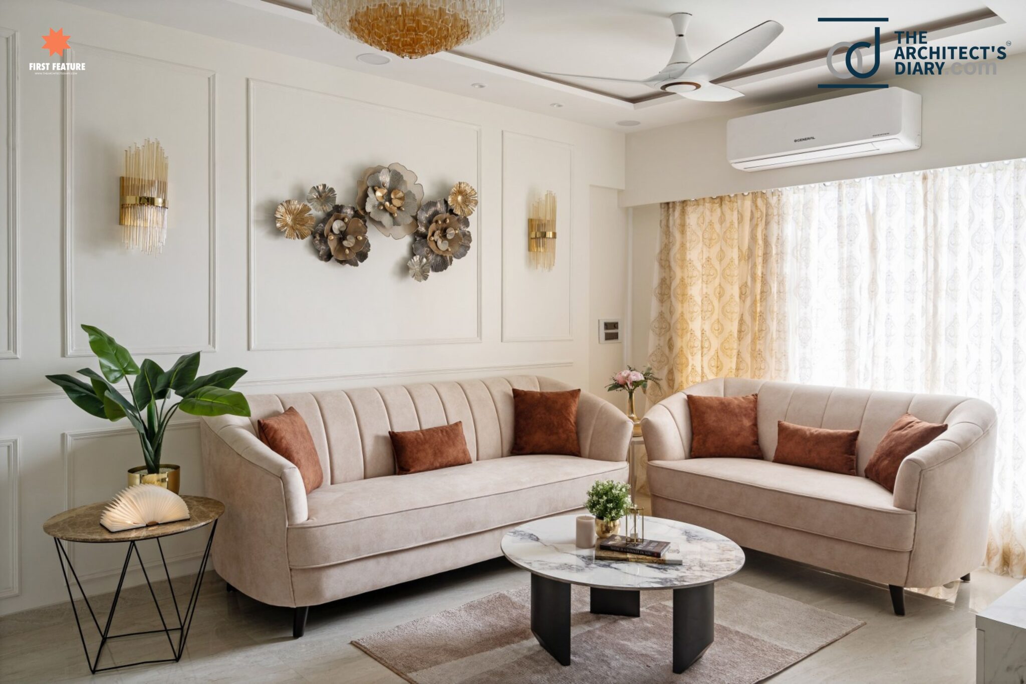 A Home With Some Fresh Coastal Vibes Having An All White Colour Scheme ...