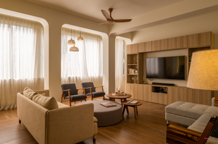 Scandinavian Pod with White Walls, Wooden Tiles, and Neat Design | Muse ...