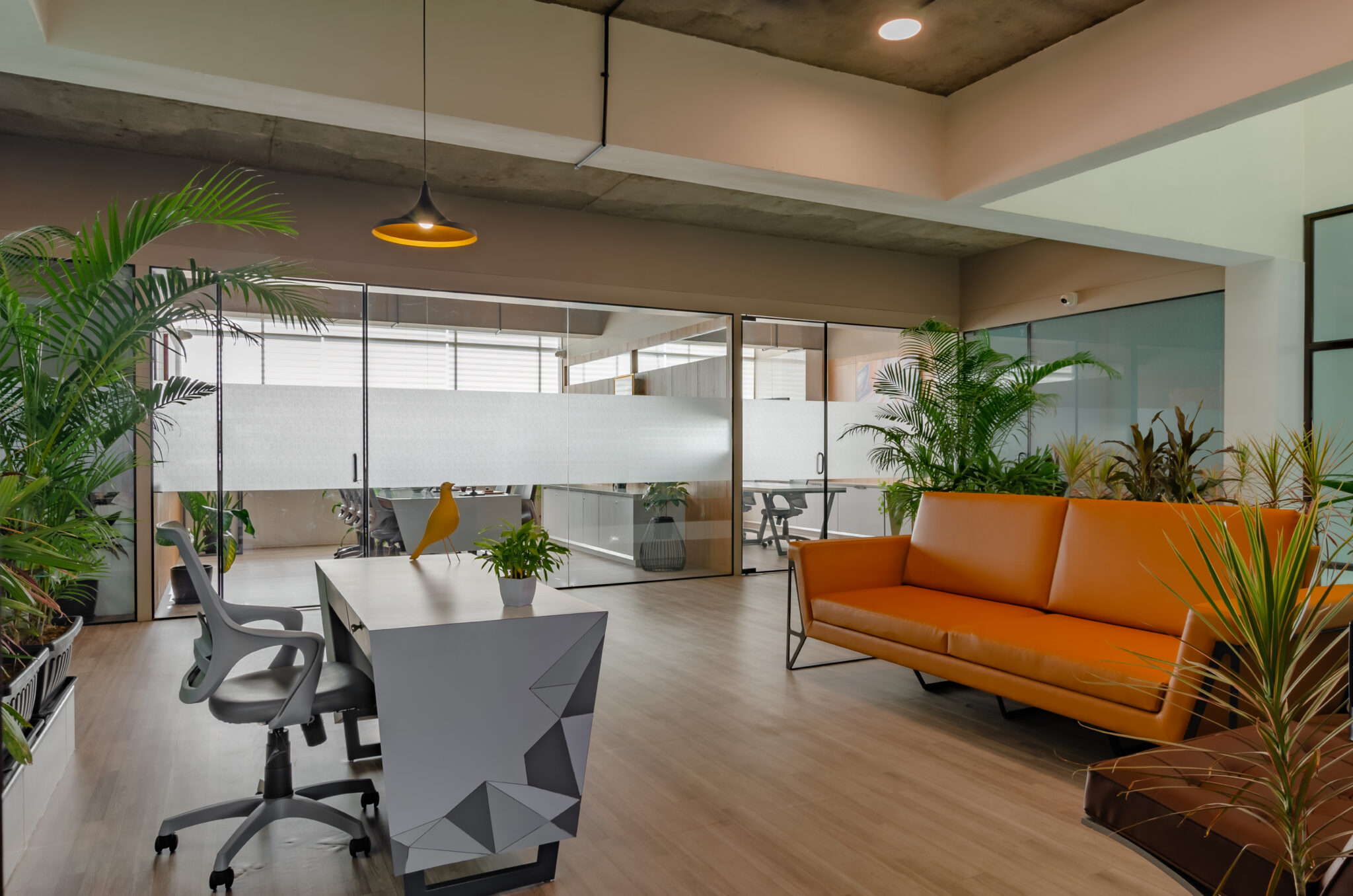 Minimally Rustic Office Space with an Artistic Side of Science & Nature ...