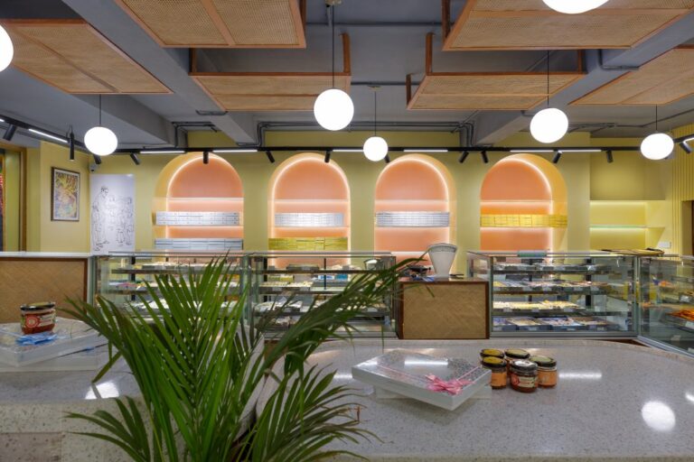 Classic Palette of Yellows and Greys Working in Harmony for this Café ...