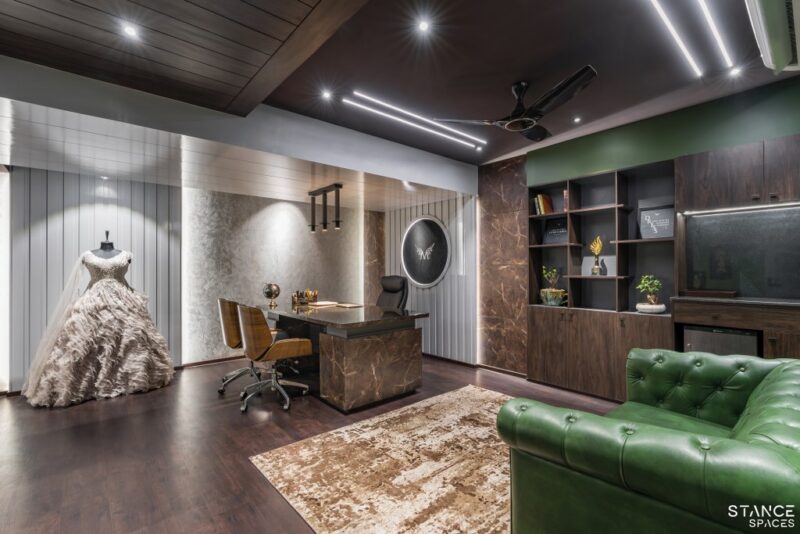 Unique Palette of Green and Greys for an Offbeat Luxury Retail Store ...