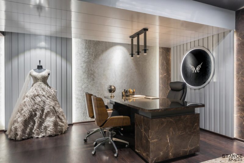 Unique Palette of Green and Greys for an Offbeat Luxury Retail Store ...