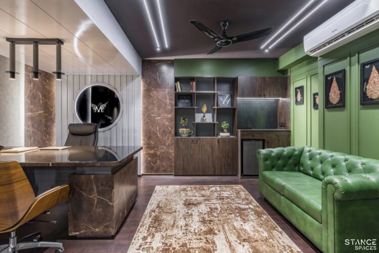 Unique Palette of Green and Greys for an Offbeat Luxury Retail Store ...