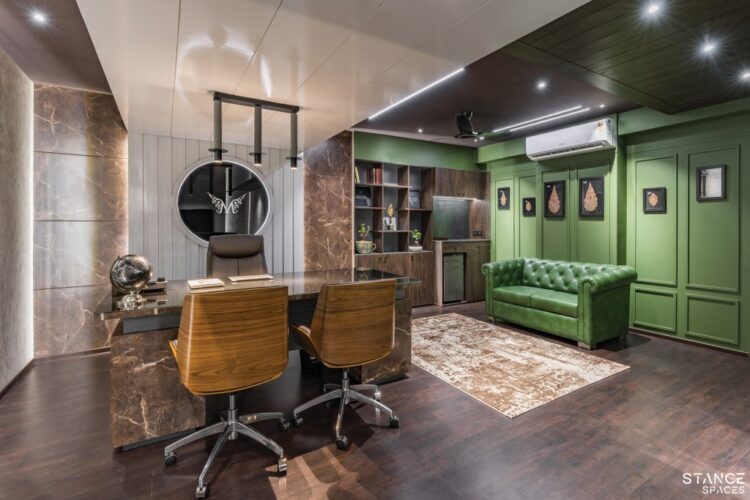 Unique Palette of Green and Greys for an Offbeat Luxury Retail Store ...