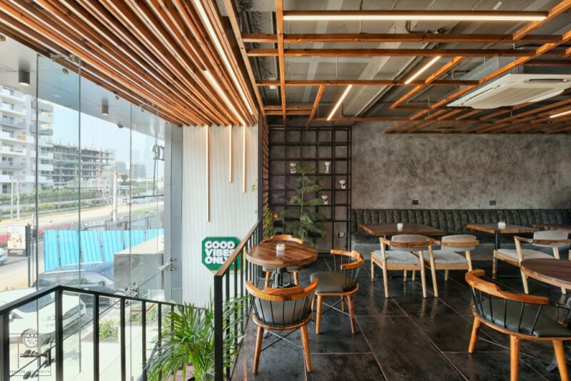 Tropical Vibe Along the lines of Contemporary Chic for this Café Design ...