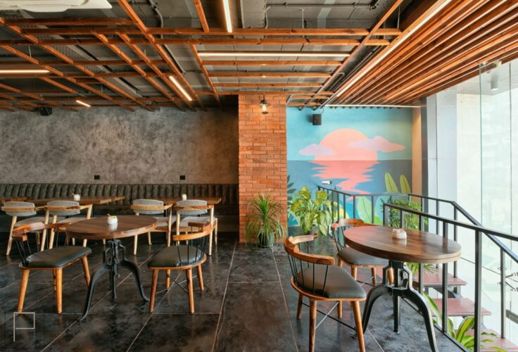 Tropical Vibe Along the lines of Contemporary Chic for this Café Design ...
