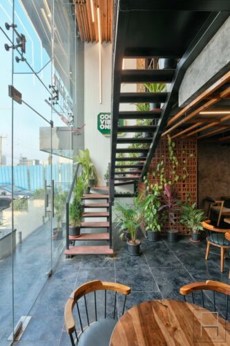 Tropical Vibe Along the lines of Contemporary Chic for this Café Design ...