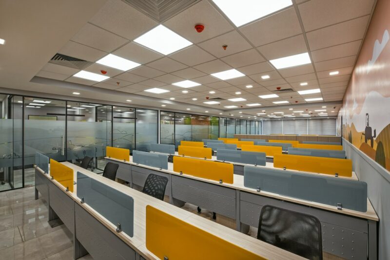 Office Design with Basic Geometric Shapes with the Hint of Popping ...