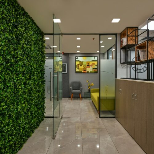 Office Design with Basic Geometric Shapes with the Hint of Popping ...