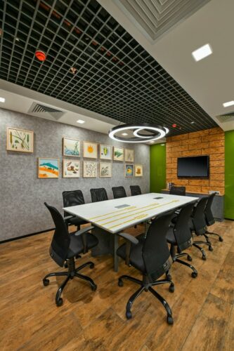 Office Design with Basic Geometric Shapes with the Hint of Popping ...