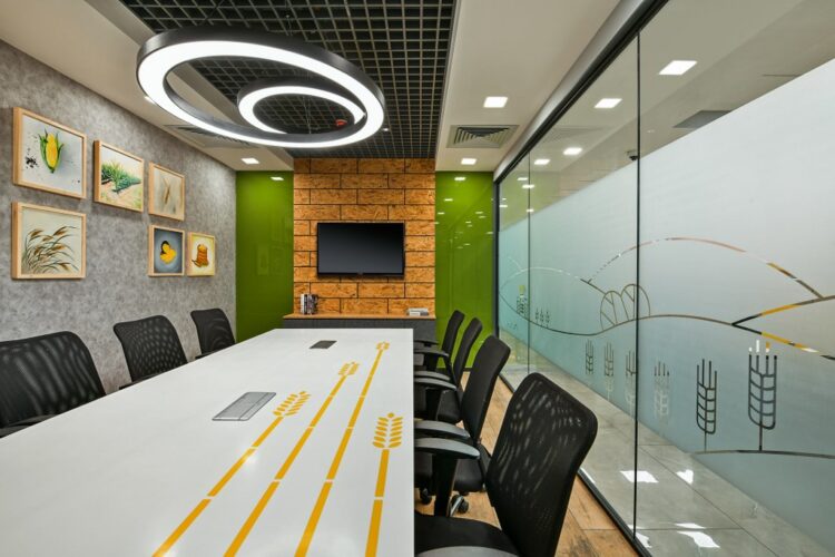 Office Design with Basic Geometric Shapes with the Hint of Popping ...