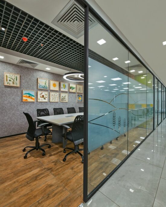 Office Design with Basic Geometric Shapes with the Hint of Popping ...