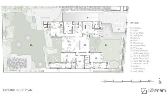 'Amansara', A Modern Bungalow Design With Unique Fluid Balconies, Open ...