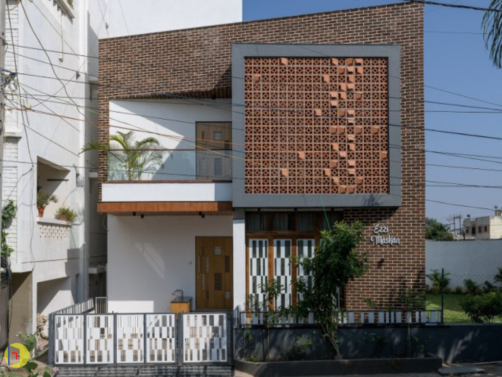 3BHK Modest, Spacious, And Earthy Brick House | DA Architects - The ...