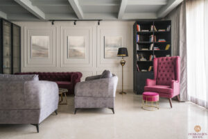 Residential Interior With Modern Design And Antique Artifacts ...