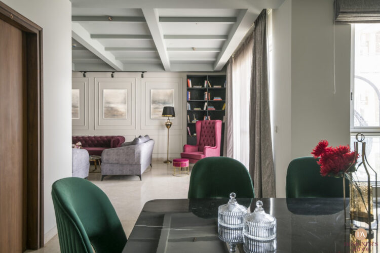 Residential Interior With Modern Design And Antique Artifacts ...