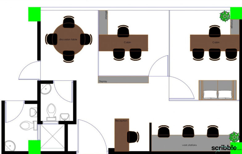 A Natural Color Palette And A Mix Of Grays, Neutrals For This Office Interior Design | Scribble ...