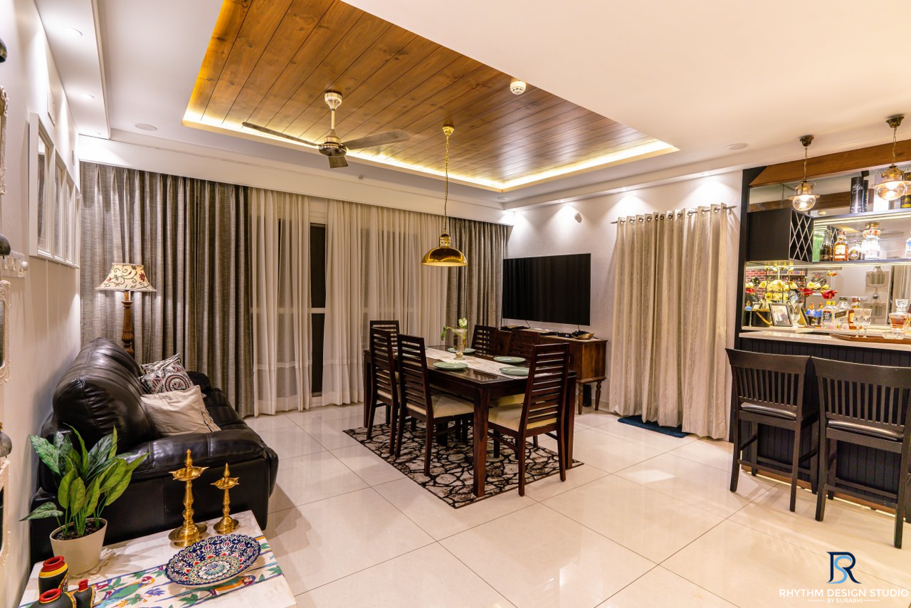 3BHK Modern Home Design In Hyderabad | Rhythm Design Studio by Surabhi ...