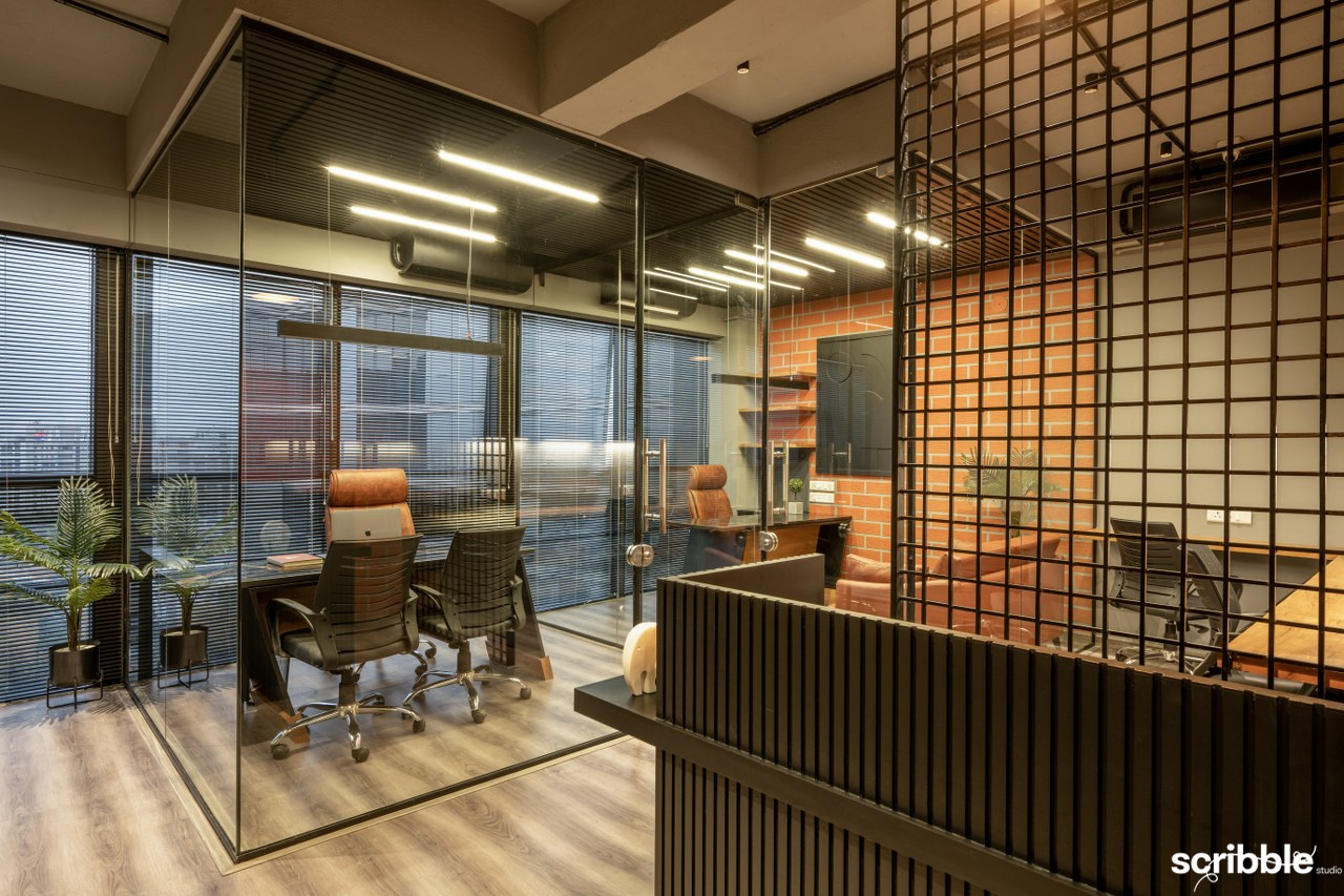 A Natural Color Palette And A Mix Of Grays, Neutrals For This Office Interior Design | Scribble ...