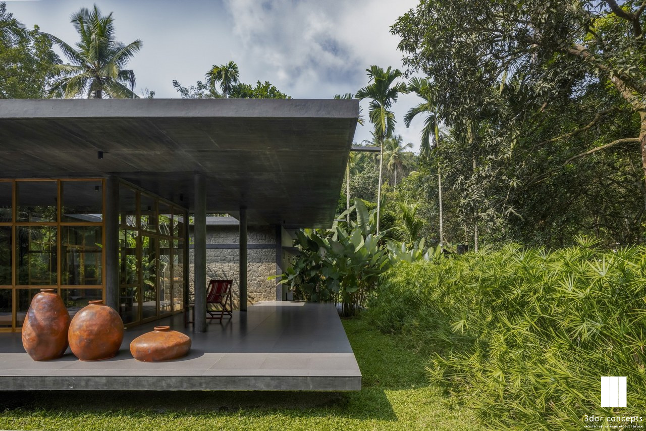 Minimalist House Design In The Lush Western Ghats Of North Kerala ...
