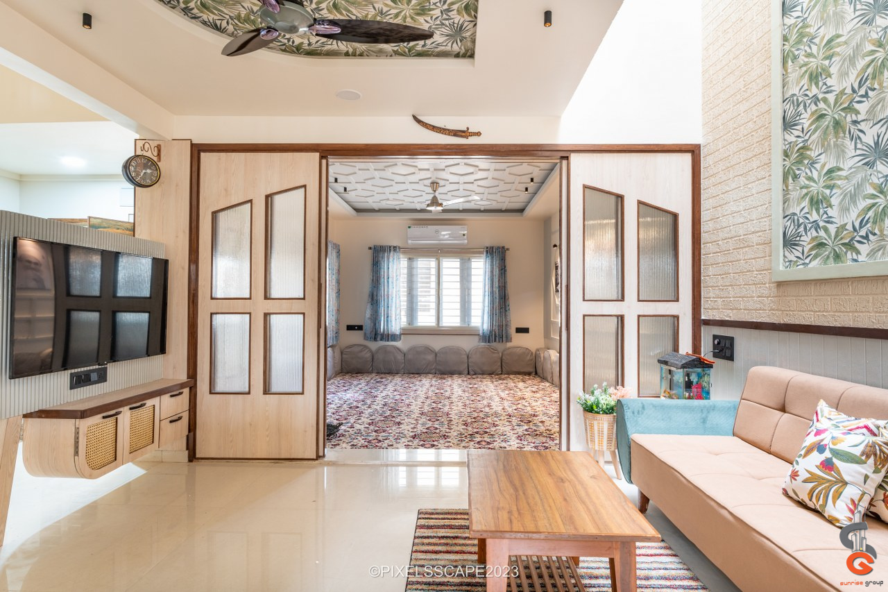 3BHK Bungalow Interior Design With A Modern Style And Traditional ...