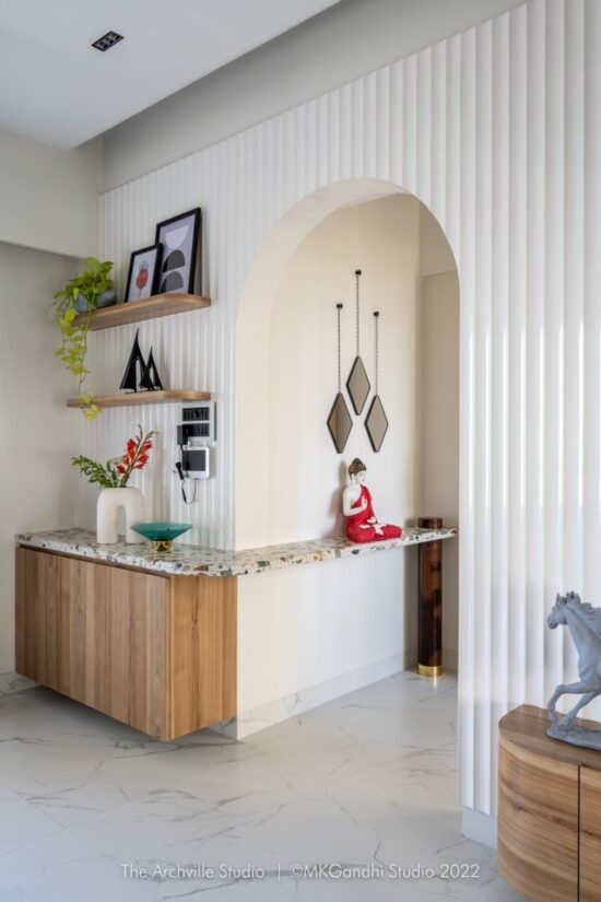 The Arch House Is A Compact 3BHK Modern Contemporary Apartment Designed ...