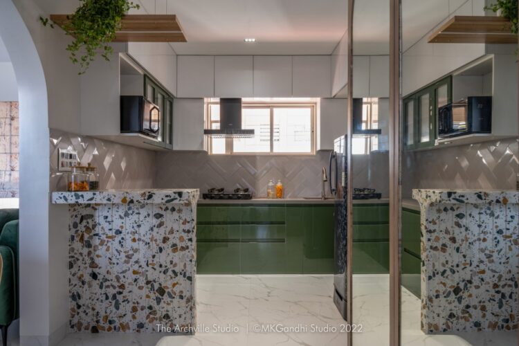 The Arch House Is A Compact 3BHK Modern Contemporary Apartment Designed ...