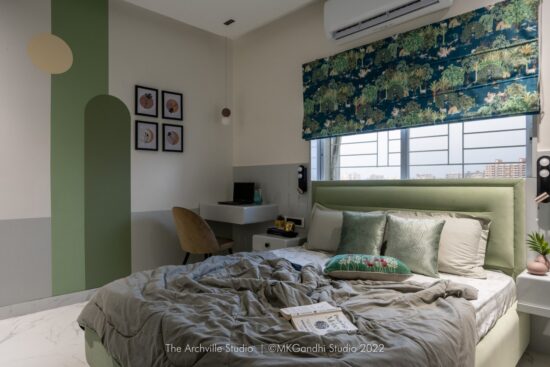 The Arch House Is A Compact 3BHK Modern Contemporary Apartment Designed ...