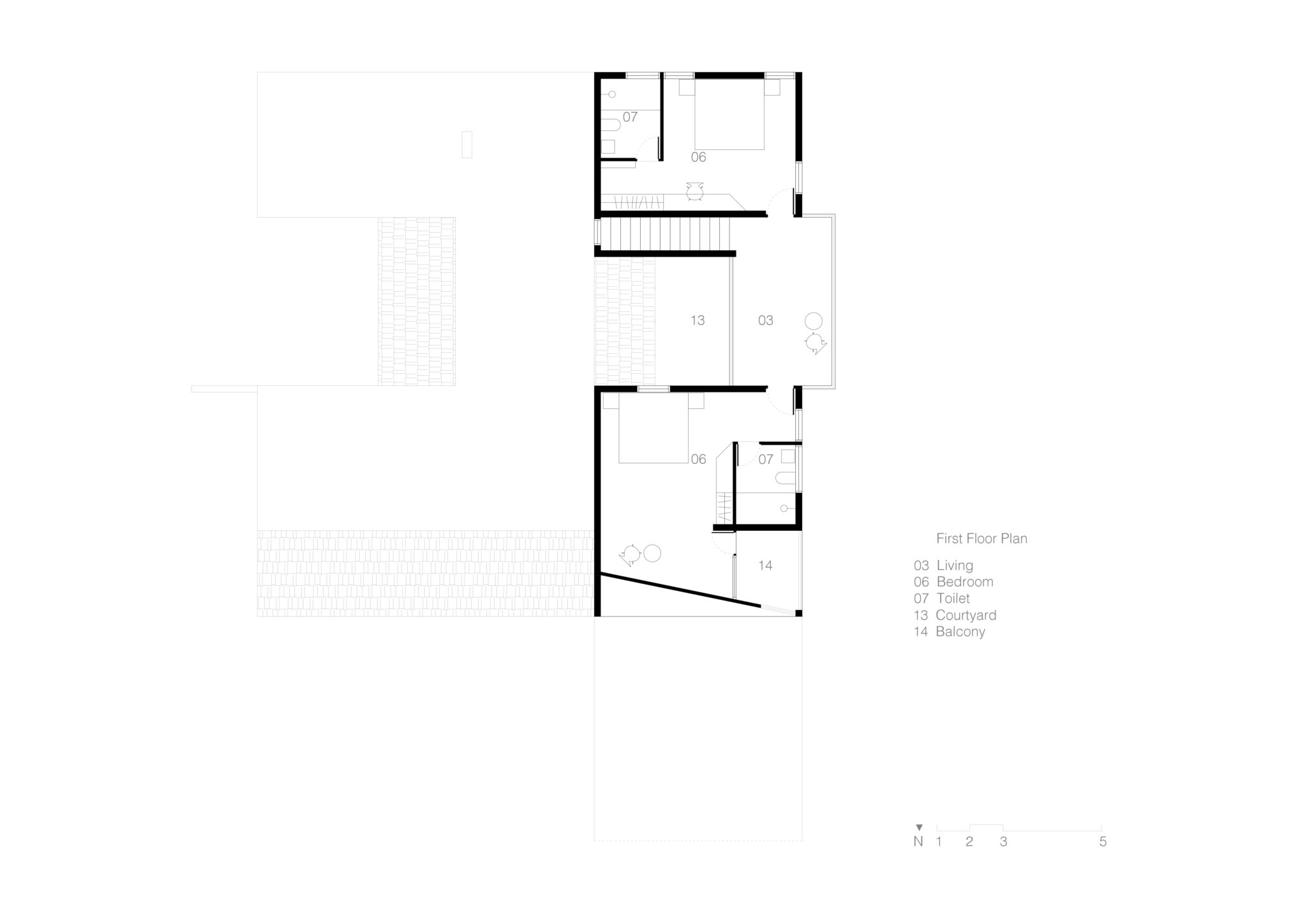 The H-Shaped House Plan Has A Communal And Private Spaces | Malabar ...