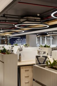 The Interior Design Of Office Create A Seamless Loop Of Circulation ...
